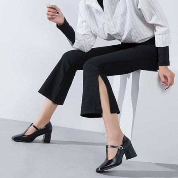 Miss Left | Shoes | Miss Left Black Square Toe Mary Jane Pump Tstrap ...